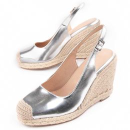 Montevita Wedge Espadrille Balenci5 Silber