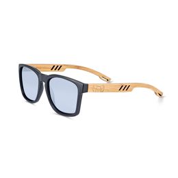 Earth Wood Haven Polarisierte Sonnenbrille - Bambus/Silber