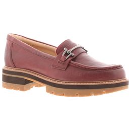 Clarks Damen Absatzschuhe Orianna Bit Leder Slip-On rot