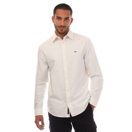 Herren Tommy Jeans Regular Fit Button-Down Oxford-Hemd in Wei&szlig;