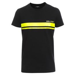 Balmain - Schwarzes T-shirt Mit Neonlogo