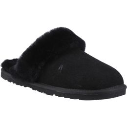 Hush Puppies Samantha Damen Wildleder Hausschuhe in Schwarz