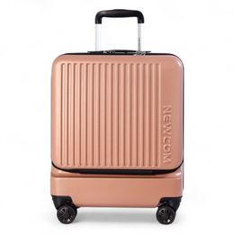 Robuster EasyJet Ryanair Handgep&auml;ck-Reisekoffer, 39 x 26 x 51,5 cm, Rosa, vorne offen