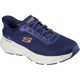 Skechers Edgeride Textil Herren Sneaker Marineblau/Orange