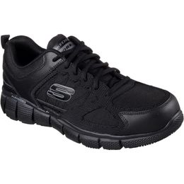 Skechers Workwear Telphin Sanphet Herren Sicherheitssneaker aus schwarzem Leder