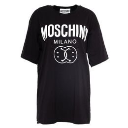 Moschino - Schwarzes Oversize-t-shirt Mit Doppel-smiley