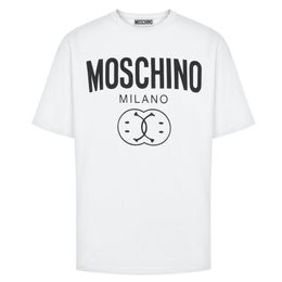 Moschino Milano - Wei&szlig;es T-shirt Mit Doppel-smiley-logo
