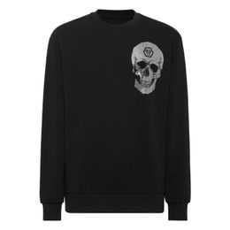 Philipp Plein Round Neck Sweatshirt Crystal Skull