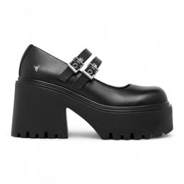Windsor Smith Windsorsmith Damen Mary-Jane-Schuhe aus schwarzem Leder mit dicker Plateausohle - Lessons