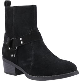 Hush Puppies Iria Damen Wildleder Schwarze Stiefeletten mit Absatz