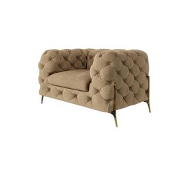 S-STYLE Chesterfield Sessel Natalie beige Ma&szlig;e (cm): B: 125 H: 75 Sessel & Hocker > Sessel nach Material > Stoff Sessel &raquo; Sofa DE