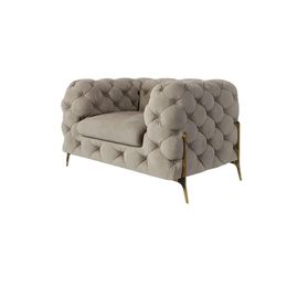 S-STYLE Chesterfield Sessel Natalie creme Ma&szlig;e (cm): B: 125 H: 75 Sessel & Hocker > Sessel nach Material > Stoff Sessel &raquo; Sofa DE