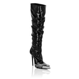 Philipp Plein Patent Leather Boots Hi-Heels