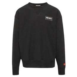 Schwarzes Sweatshirt mit umrissenem Logo von Kenzo Paris