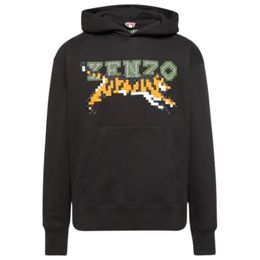Kenzo Paris Digital Tiger Design Schwarzer Kapuzenpullover
