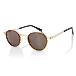 De-Gamme Gold Retro Runde Polarisierte Sonnenbrille - Paris