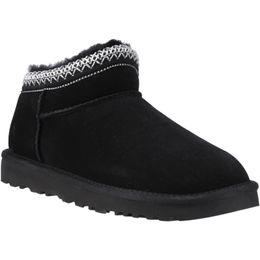 Hush Puppies Sloane Damen Wildleder Hausschuhe in Schwarz