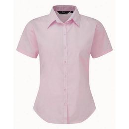 Premier Damen Kurzarm Popeline Bluse / Arbeitshemd (Rosa)