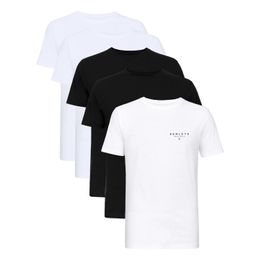 Henleys - "Hencinq A" T-Shirt f&uuml;r Herren(5er-Pack) (Wei&szlig;/Schwarz)
