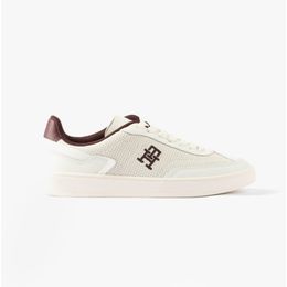 Tommy Hilfiger Th Heritage Sneaker Damen Trainingsschuhe Wei&szlig;/Burgunder Samt
