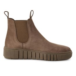 Tamaris Chelsea-Boots aus taupebraunem Leder f&uuml;r Damen