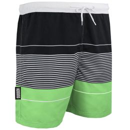 GUGGEN Mountain Herren Badehose mit Muster Streifen Gr&uuml;n Schwarz