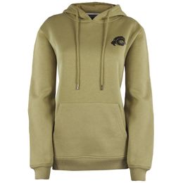 GUGGEN Mountain Damen Kapuzenpullover Fleece Hoodie Langarm Olive