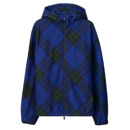 Burberry &ndash; Blaue Kapuzenjacke mit House-Check