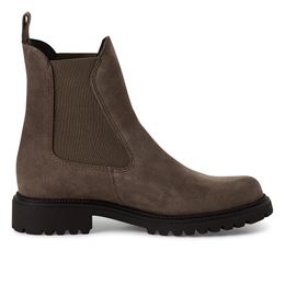 Tamaris Damen Taupe Braun Leder Klassische Hohe Chelsea Stiefeletten