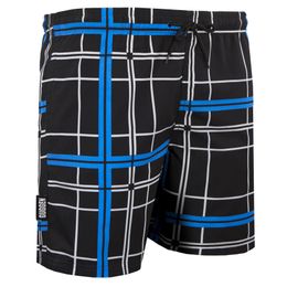 GUGGEN Mountain Herren Badehose Kariert Blau