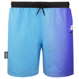 GUGGEN Mountain Herren Badehose mit Muster Streifen Blau Lila