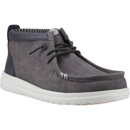 HEYDUDE Wally Mid GripR Baumwoll-Herren Stiefeletten Schwarz Austern/Schwarz