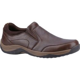 Hush Puppies Donald Leder Herren Mokkasins Schuhe in Kaffee