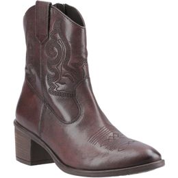 Hush Puppies Wynn Damen Stiefeletten mit Absatz aus Leder in Schokoladenbraun