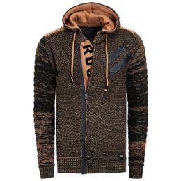 Rusty Neal Full Zip Grobstrick Kapuzen-Strick-Jacke