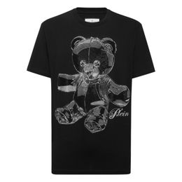 Philipp Plein Round Neck T-Shirt Full Of Stones Teddy Glass
