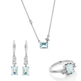 Orphelia 'Fira' Damen 925 Sterling Silber Set: Halskette + Ohrringe + Ring - Silber SET-7571