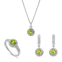 Orphelia 'Bristol' Damen 925 Sterling Silber Set: Halskette + Ohrringe + Ring - Silber SET-7579/G