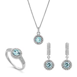 Orphelia 'Bristol' Damen 925 Sterlingsilber Set: Halskette + Ohrringe + Ring - Silber SET-7579/B