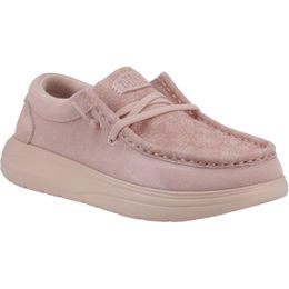 HEYDUDE Wendy COMF Wildleder Damenschuhe in Ros&eacute;staub Mokassins