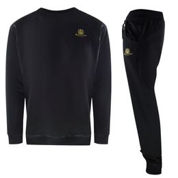 Aquascutum - Iconic Crest - Schwarzes Trainingsset Mit Rundhalsausschnitt