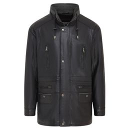 Herren Parka aus weichem italienischem Leder, Schwarz, Winnipeg