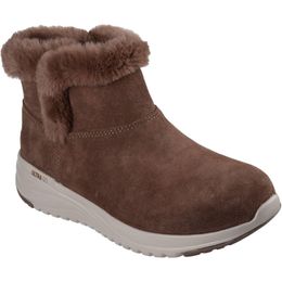 Skechers On-the-GO Stellar - Gem&uuml;tliche Leder-Winterstiefel f&uuml;r Damen in Schokoladenbraun
