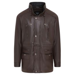 Herren-Parka aus weichem italienischem Leder, Braun, Winnipeg