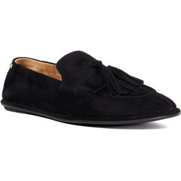 Dune Grounding Wildleder Damen Schwarz Slipper