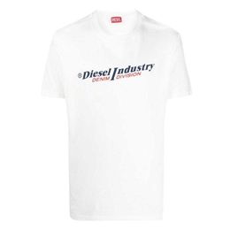 Diesel Unisex Erwachsenen Industrie Denim Division Logo T-Shirt (Wei&szlig;)