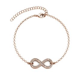 Infinity Eight Armb&auml;nder - Ros&eacute;gold und Kristall