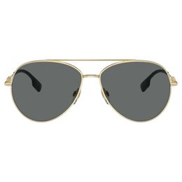 Burberry - Sonnenbrille Mit Dunkelgrauen Gl&auml;sern Und Goldenen Gl&auml;sern