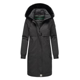 Navahoo Kaltwetterretter Damen Winter Parka mit Kunstfellkragen