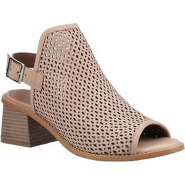 Hush Puppies Louise Heeled Damen Sandalen Aus Leder In Taupe